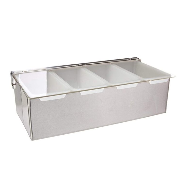Stainless Condiment Tray 4 Compartment - Comcom Foodservice Supplies Corp