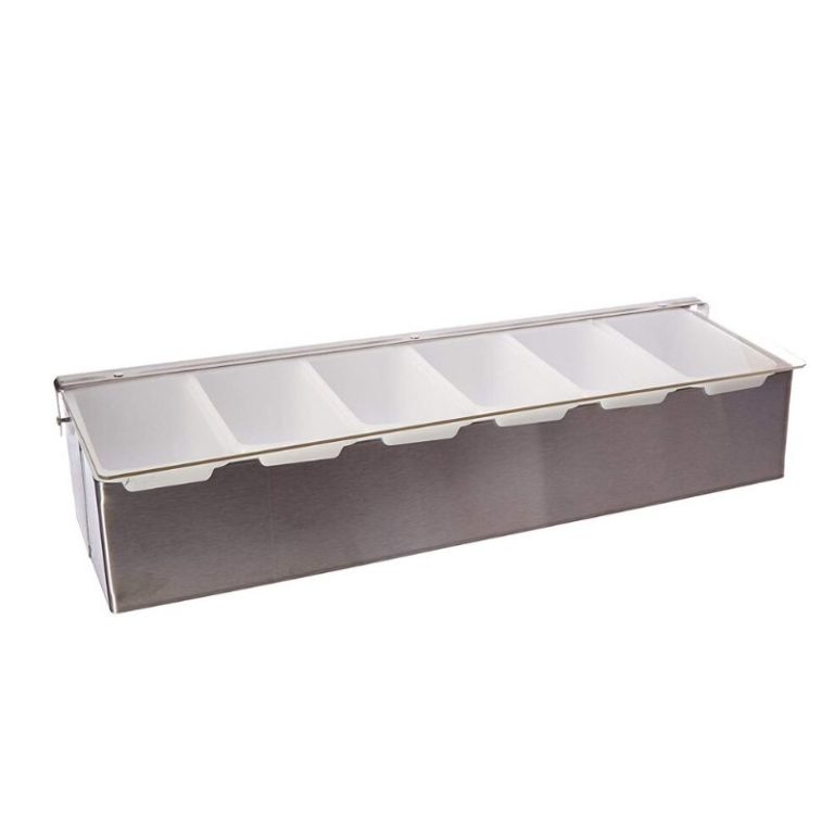 Stainless Condiment Tray 6 Compartments - Comcom Foodservice Supplies Corp
